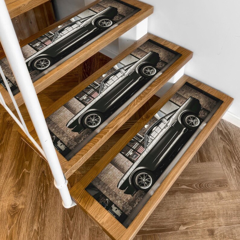 The Ford Mustang Rug, Retro Car Rug, Classic Car Rugs, Car Step Rugs ...