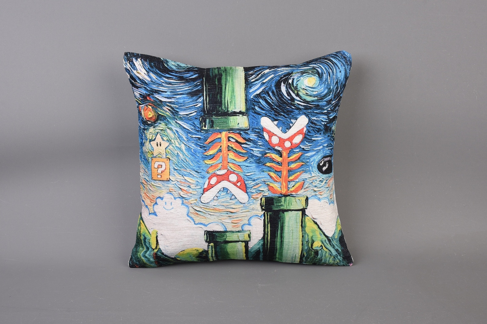 Mario Starry Night Pillow, Game Room Decor, Mario Bros, Mario World ...