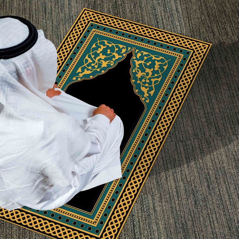 Yellow Prayer Rug, Blue Prayer Rug, Prayer Rug, Worship Rug, Non-slip ...