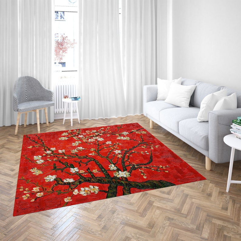 Van Gogh Tree Rug, Vincent Van Gogh Rug, Van Gogh Rugs, Red Rugs ...