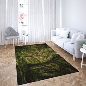 Old Tree Landscape Rugs, Tree Rug, Forest Rug, Green Rugs, Wall Hanging ...