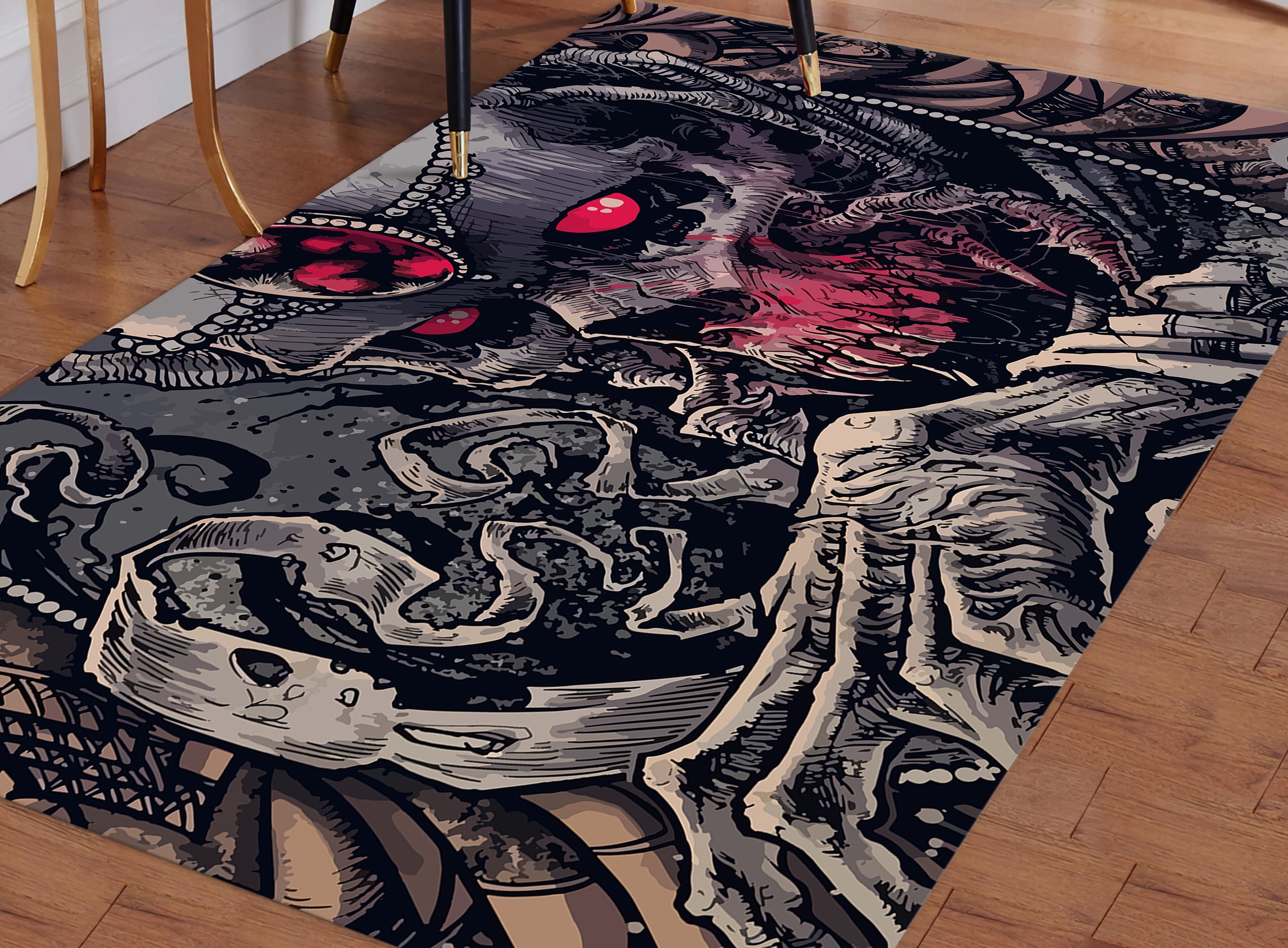 Satanic Rugs Skull Rug Horror Rug Modern Rugs Bedroom Rug - Etsy