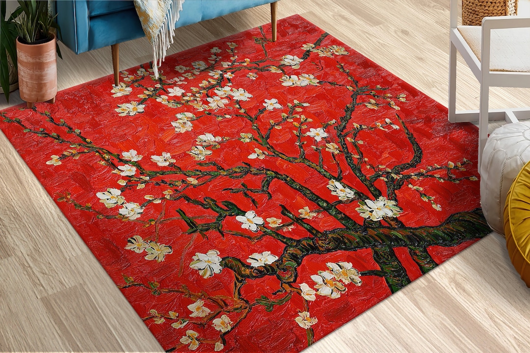 Van Gogh Tree Rug, Vincent Van Gogh Rug, Van Gogh Rugs, Red Rugs ...