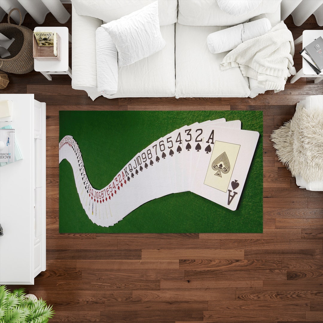 Playing Cards Symbols Rug, Poker Rugs, Poker Player Rug, Modern Rugs ...