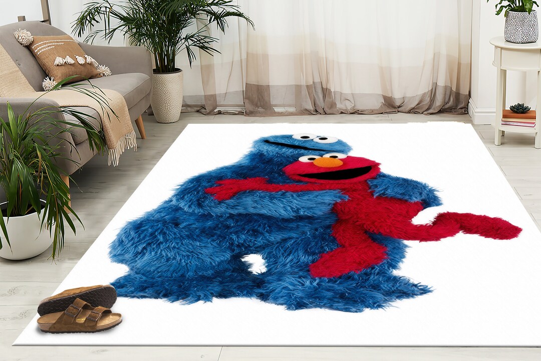 Cookie Monster and Elmo Rug Blue Rug Cookie Monster Rugs - Etsy
