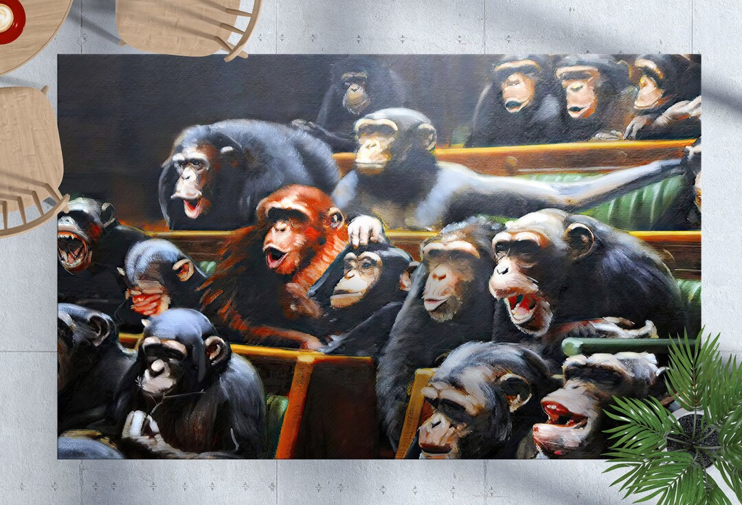 Monkeys Parliament Rug, Monkey Rug, Banksy Rug, Street Rug, Gift Rug ...