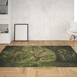 Old Tree Landscape Rugs, Tree Rug, Forest Rug, Green Rugs, Wall Hanging ...