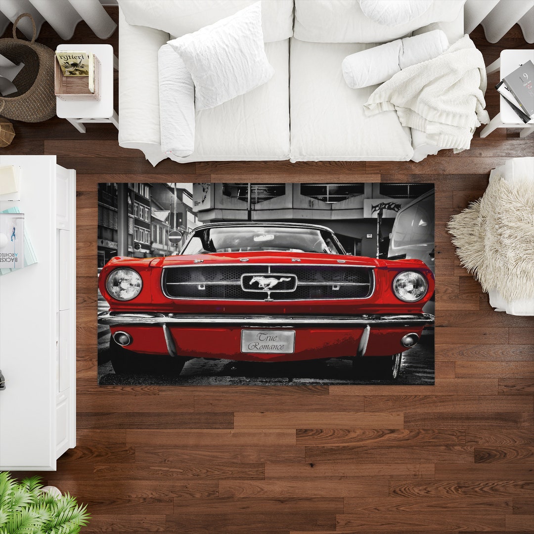 Ford Mustang Shelby Rug, Ford Mustang Rug, Man Cave Rugs, Car Rugs ...