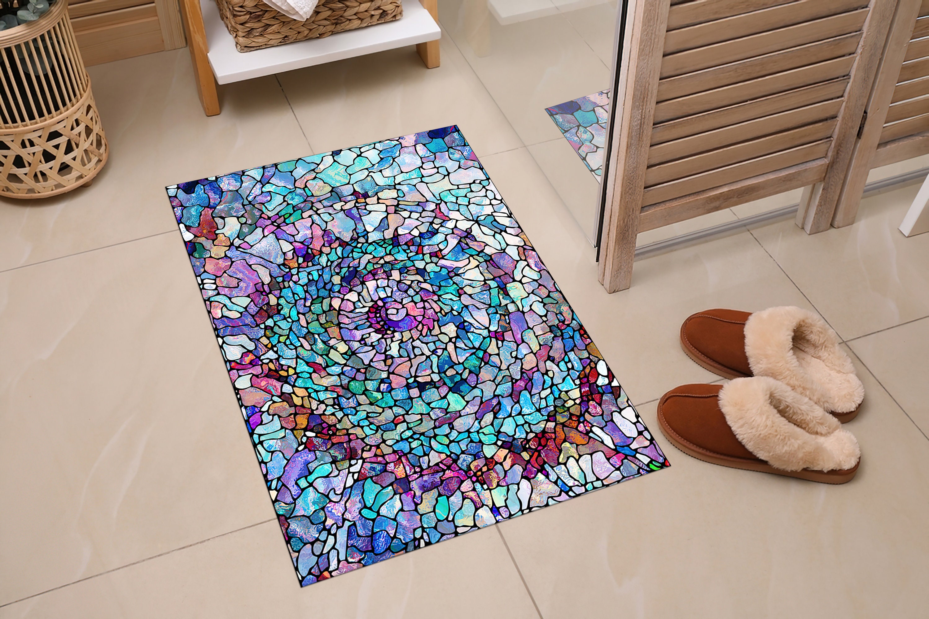Stained Glass Rugs Colorful Rugs Spirituality Rugs Modern - Etsy