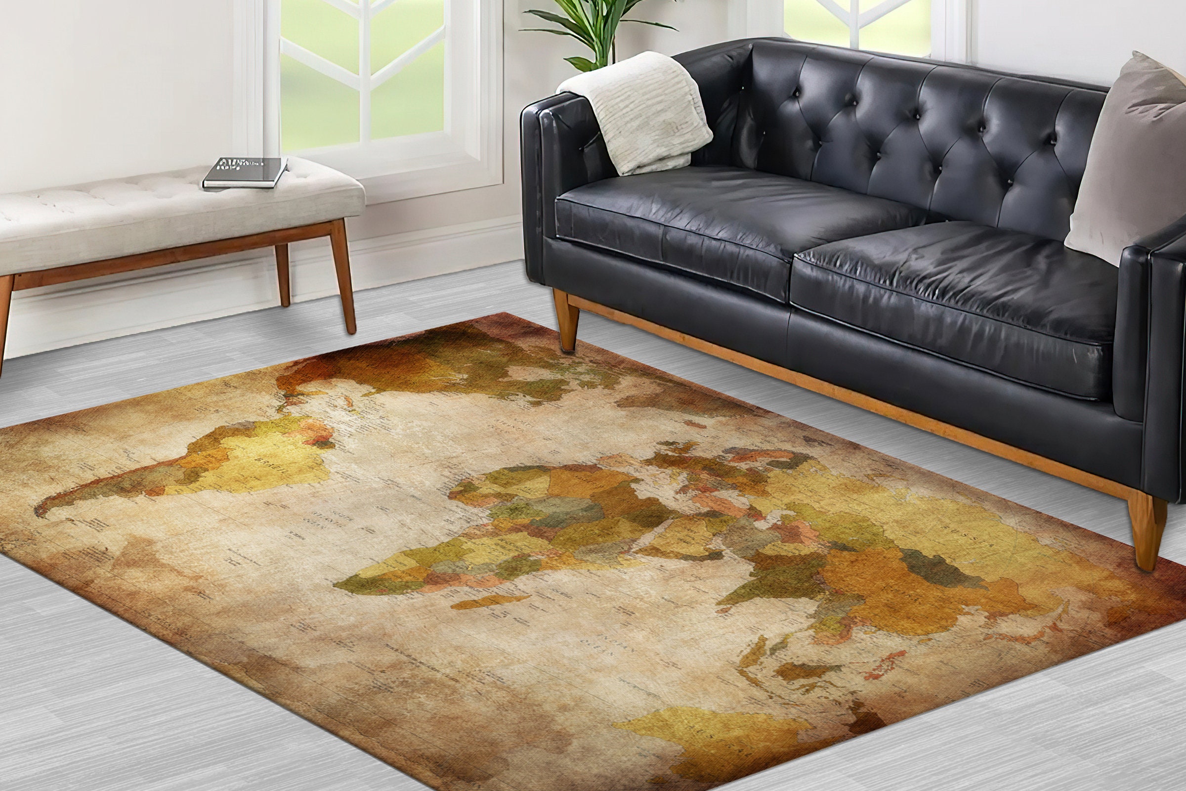 World Map Rug Large World Map Rug World Atlas Rug Map Rug - Etsy Australia