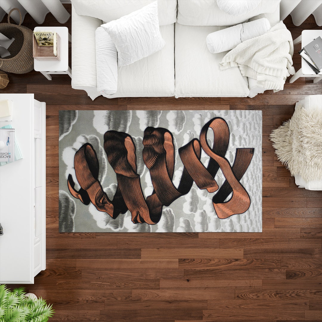 Rind by MC Escher Rugs, Abstract Face Rug, Human Face Rug, Modern Rugs ...