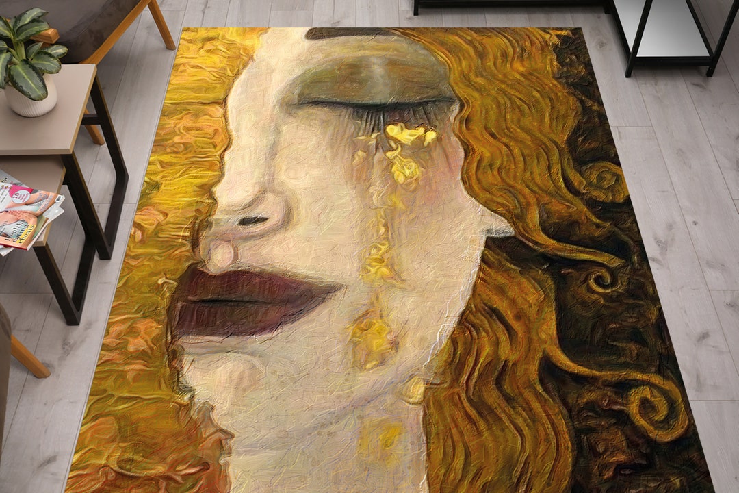 The Golden Tears Rug, Gustav Klimt Rug, Freya's Tears Rug, Gold Rug ...