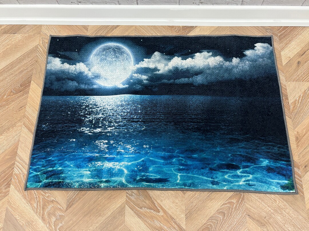 Moon Over the Sea Rug, Moon View Rug, Full Moon Rug, View Rugs, Stair ...