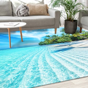 Tropical Ocean Rug, Beach Landscape Rug, Sea Rug, Landscape Rugs ...