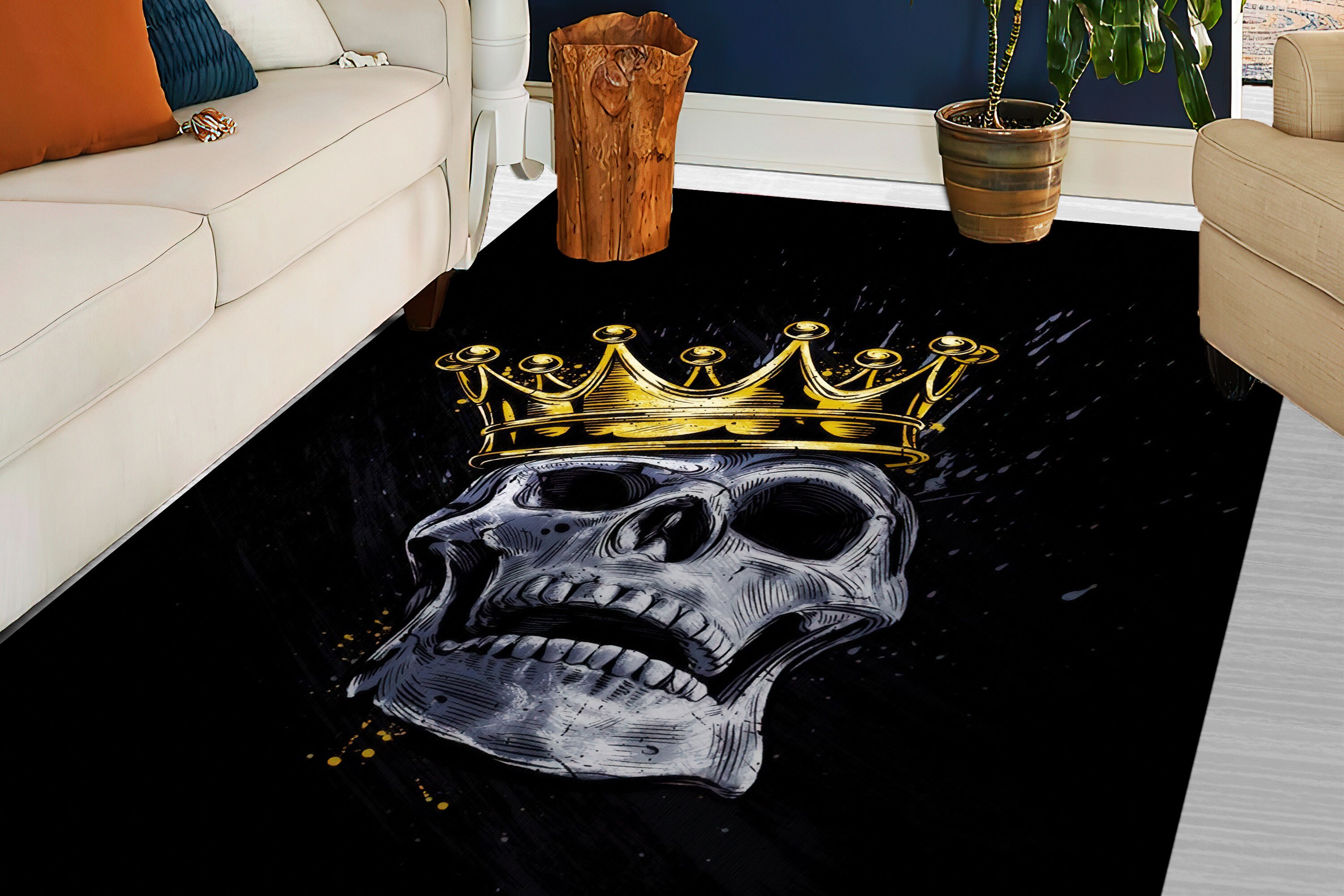 Skull King Rugs Skull Rug Trendy Rug Modern Rug Easy to - Etsy