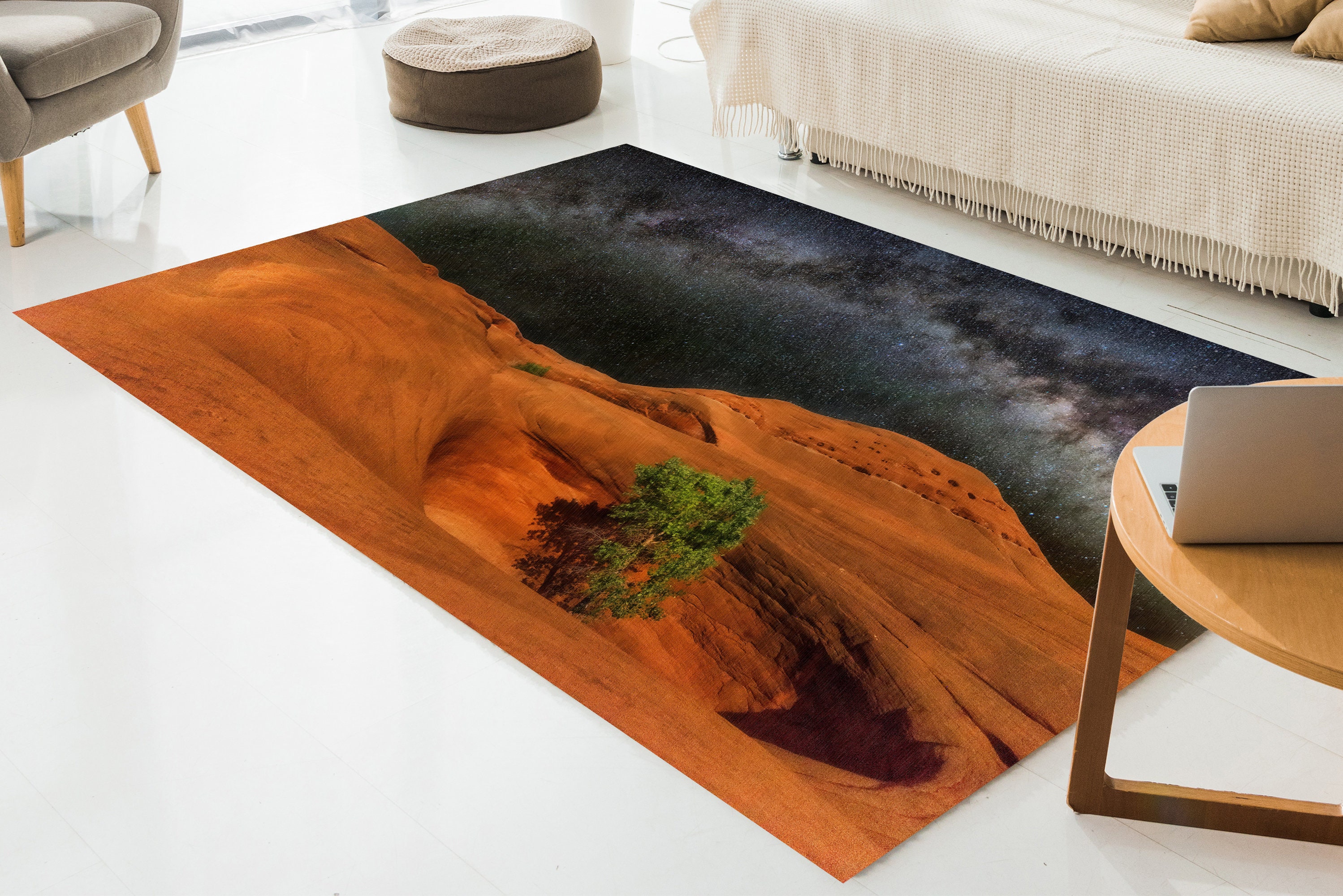 Hope Tree and Starry Sky Rug Contemporary Rugs Alone Tree - Etsy