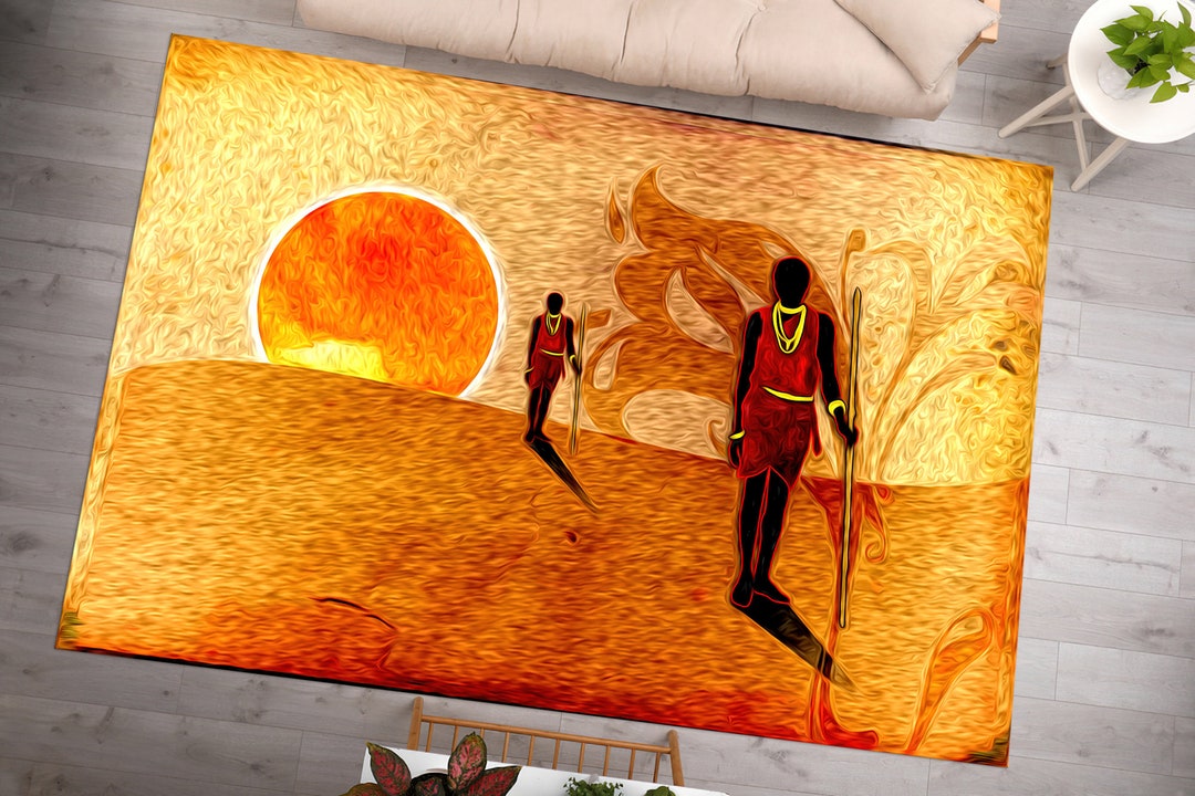 Desert Rugs, African Rug, African Man Rugs, Abstract Rug, Small Rug ...