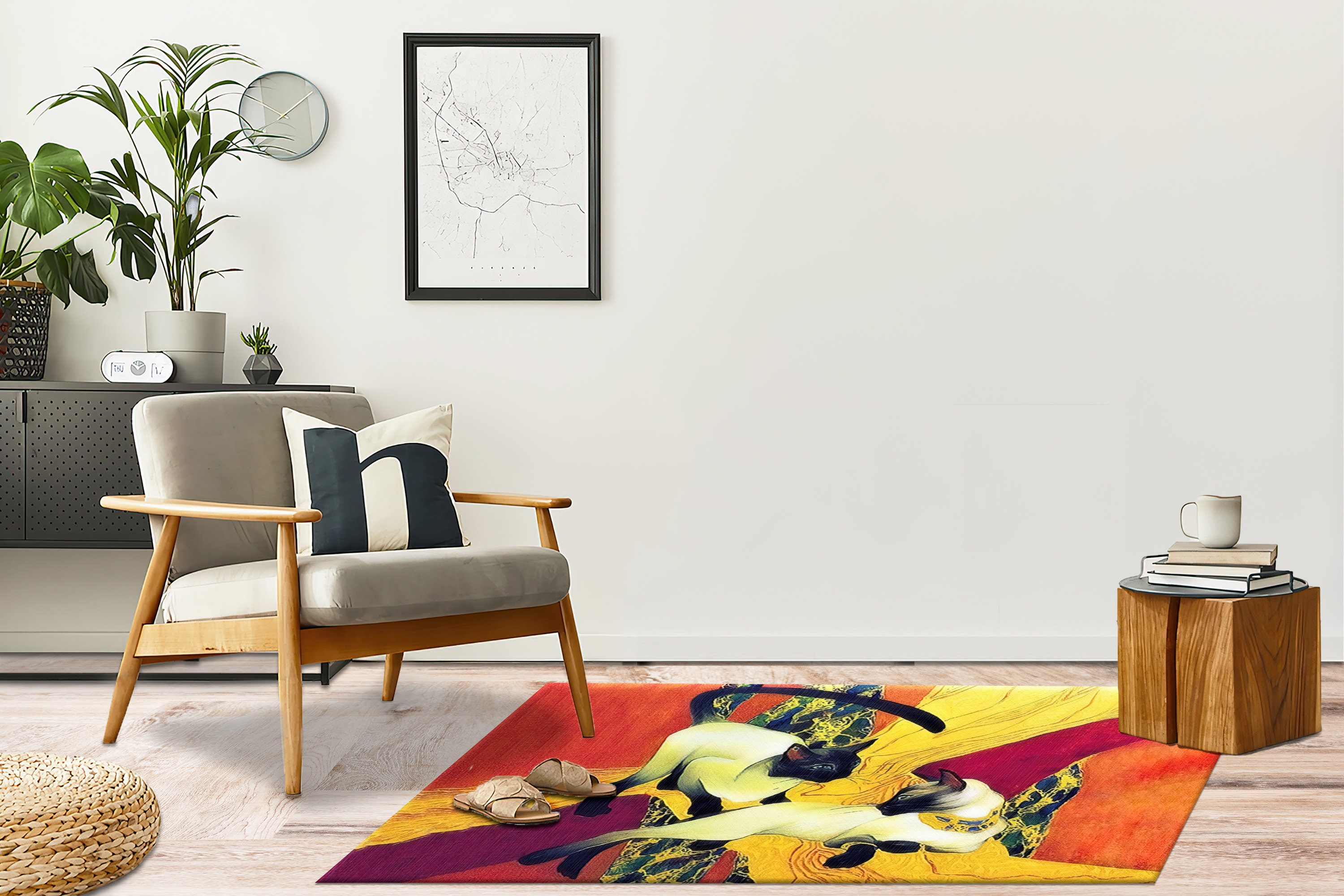 Siamese Cats Rug, Gustav Klimt Rug, Cat Lover Gift Rug, Famous Rugs ...