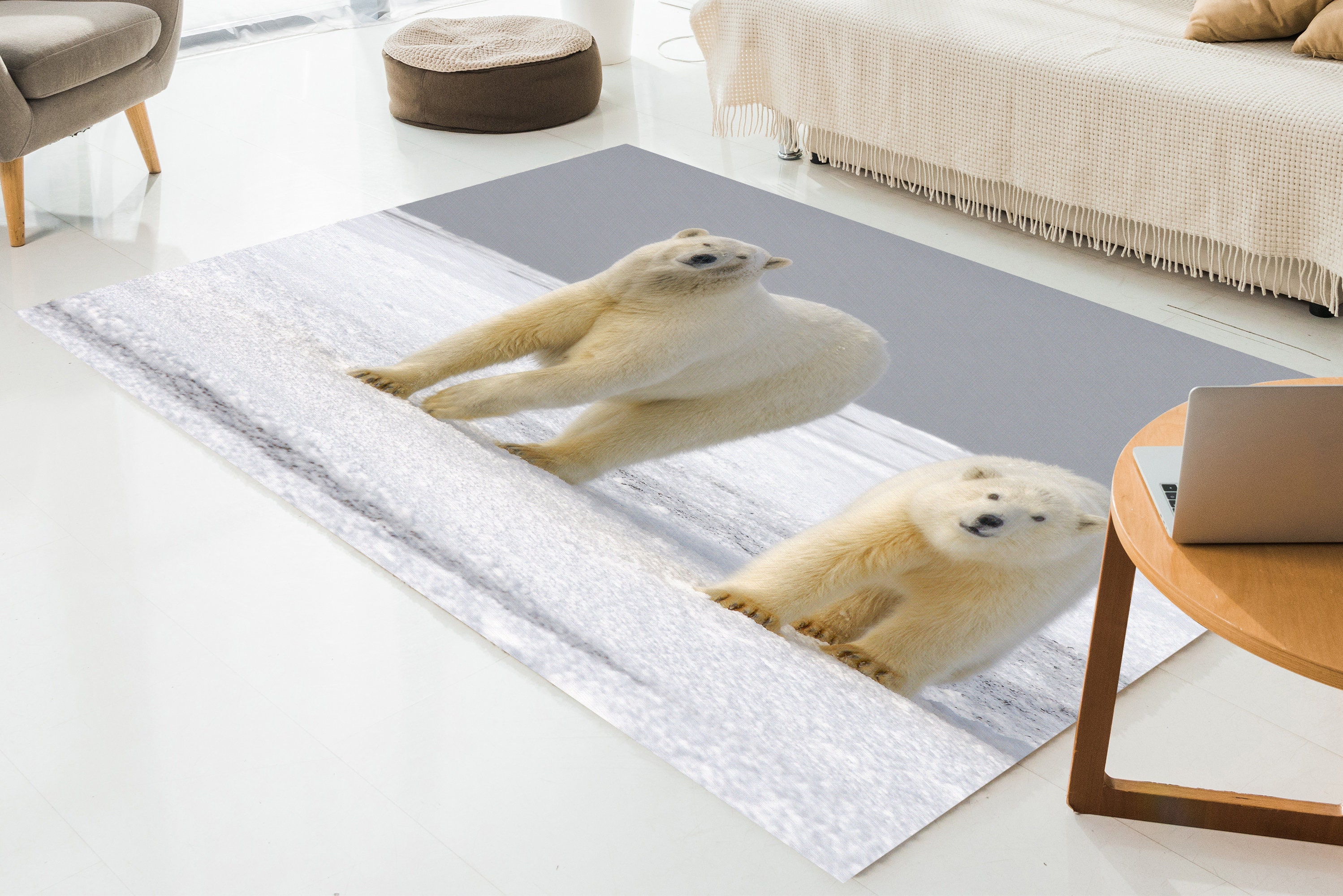 Bear Rugs, Two Bears Rug, Polar Bear Rug, Animal Rug, Wall Hanging Rug ...