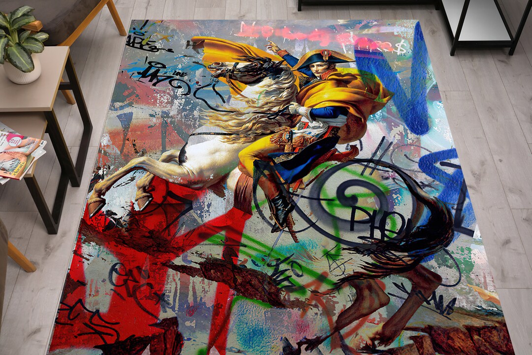 Napoleon Bonaparte Rug, Banksy Rugs, Graffiti Rug, Decorative Rug ...