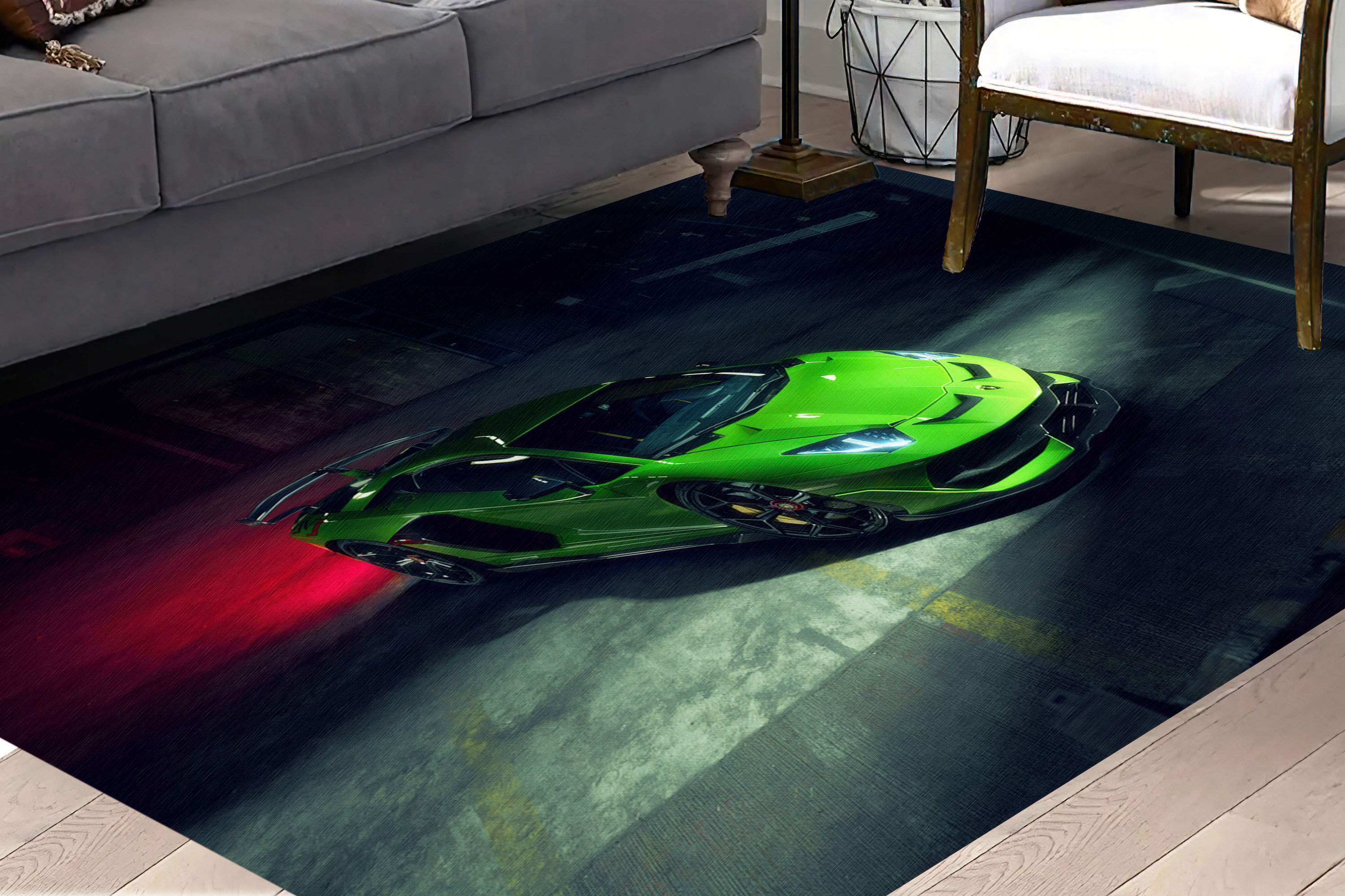 Lamborghini Adventador Rugs, Man Cave Rug, Luxury Car Rugs, Garage Rugs ...
