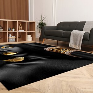 Black Woman With Gold Makeup Rugs, Girl Room Rugs, Black Woman Rug ...