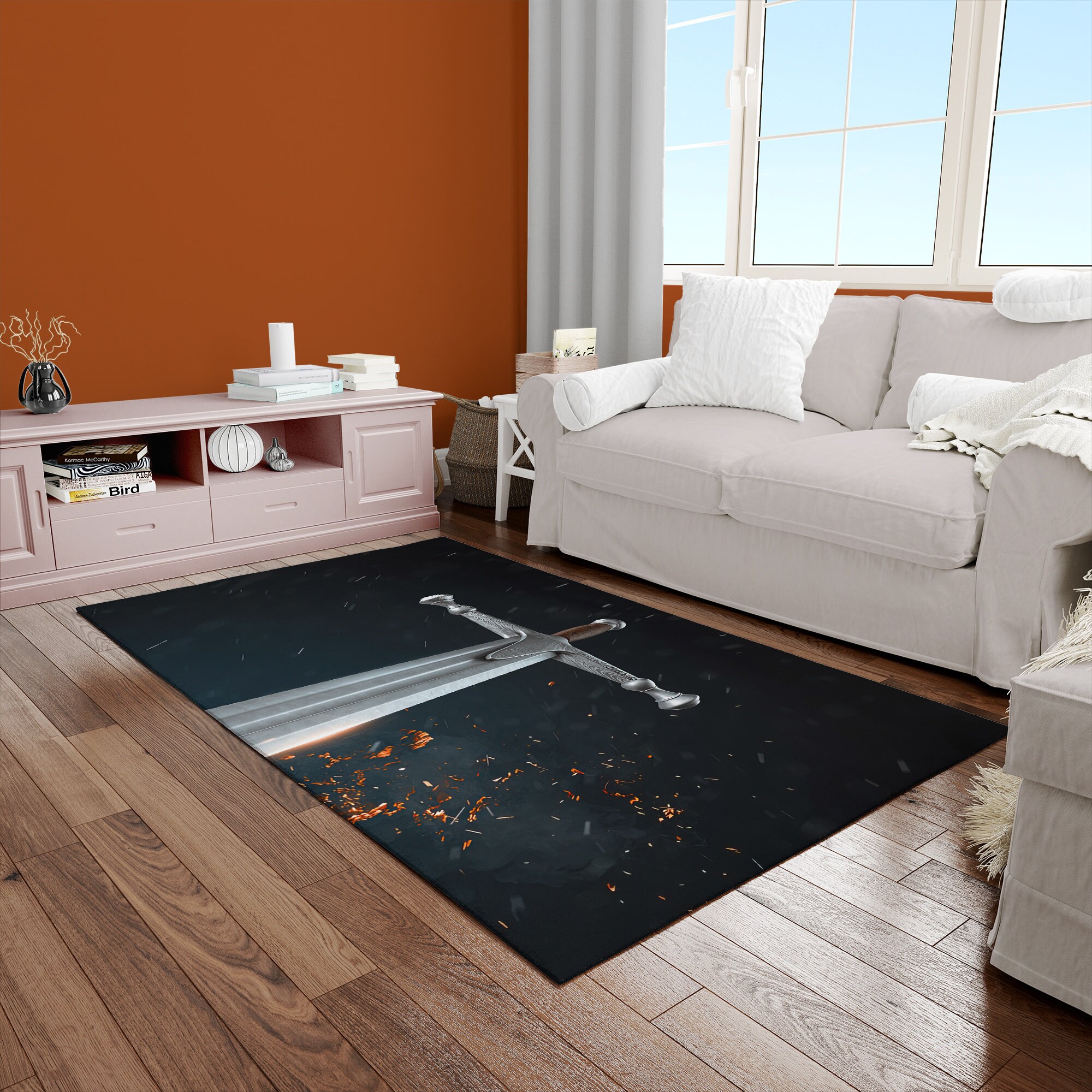 Sword Rug, Samurai Sword Rug, Excalibur Rug, Modern Rug, Pattern Rug ...