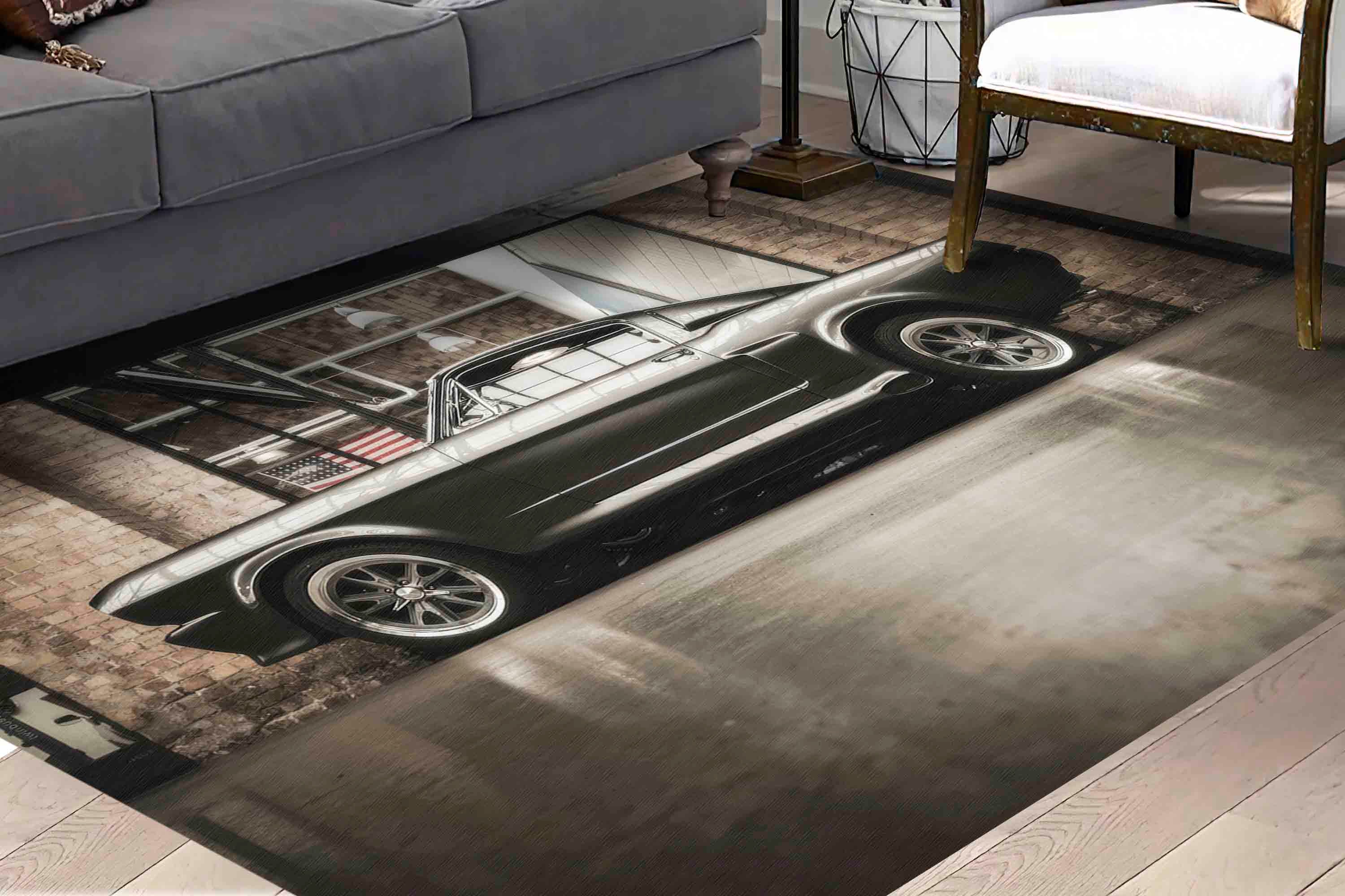 The Ford Mustang Rugs, American Mustang Car Rugs, American Car Rugs ...