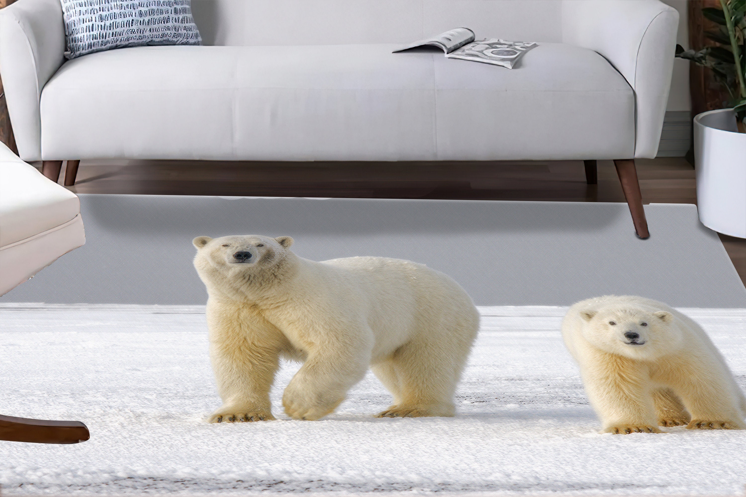 Bear Rugs, Two Bears Rug, Polar Bear Rug, Animal Rug, Wall Hanging Rug ...