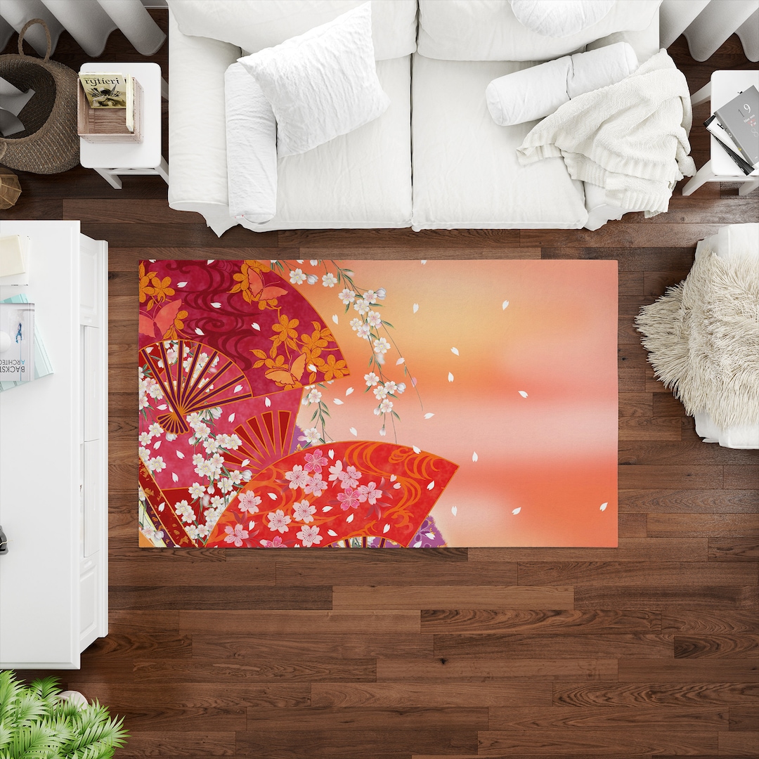 Japanese Rug, Cherry Rug, Sakura Rugs, Japan Rug, Reproduction Rug ...