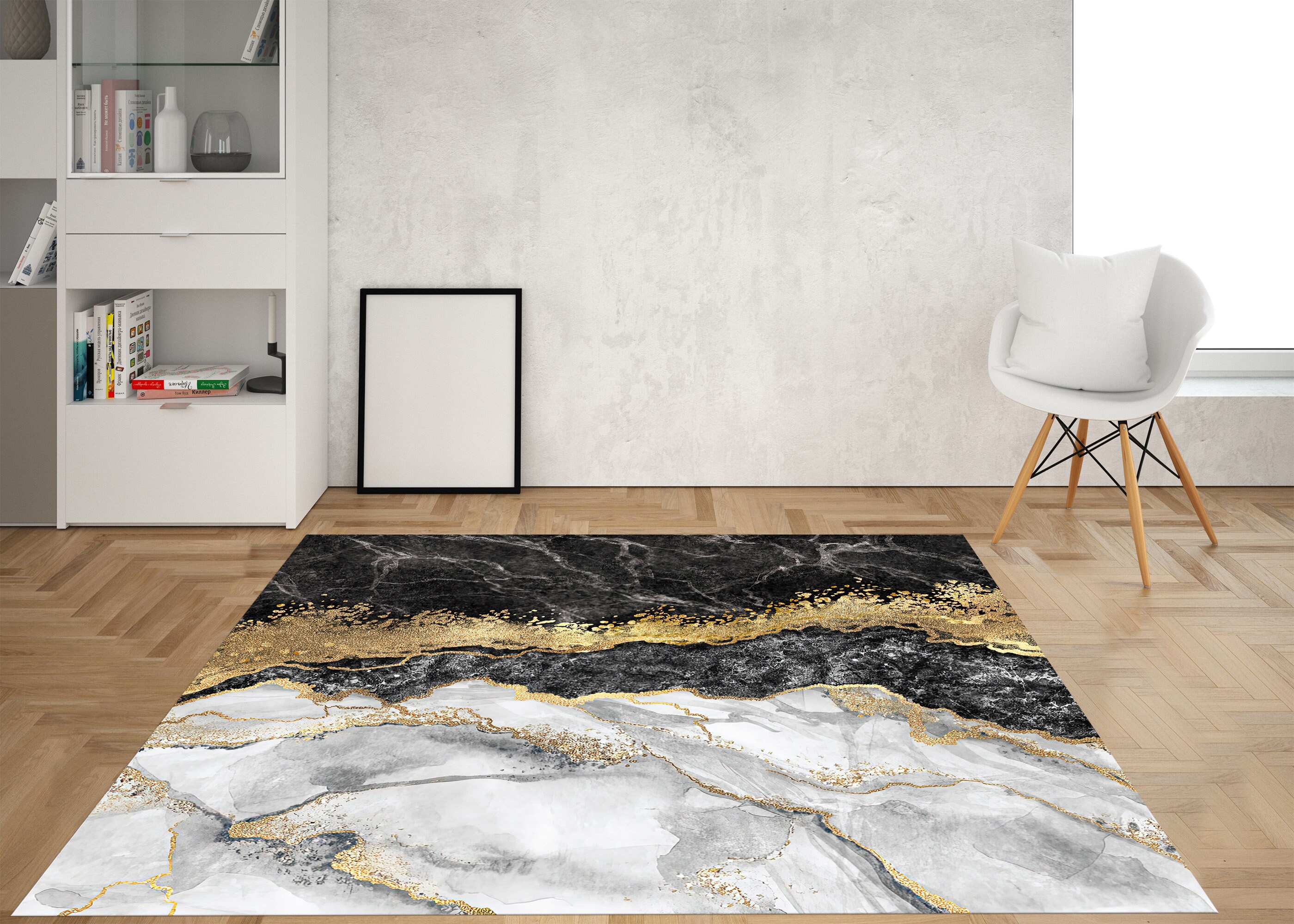 Black Marble Rug Gold Marble Rug Luxury Marble Rug Marble - Etsy