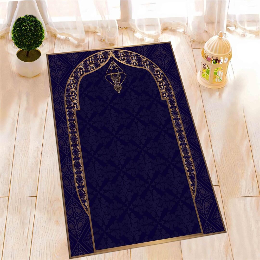 Navy Blue Prayer Rugs, Navy Blue Rugs, Prayer Rug, Islamic Rugs, Custom ...