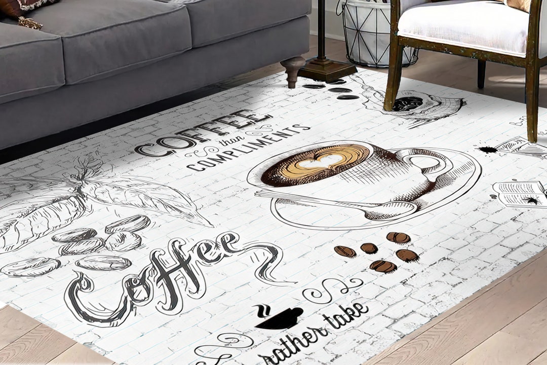 Coffee Rugs, Kitchen Rug, Coffe Lover Rugs, Modern Rugs, Office Rug ...