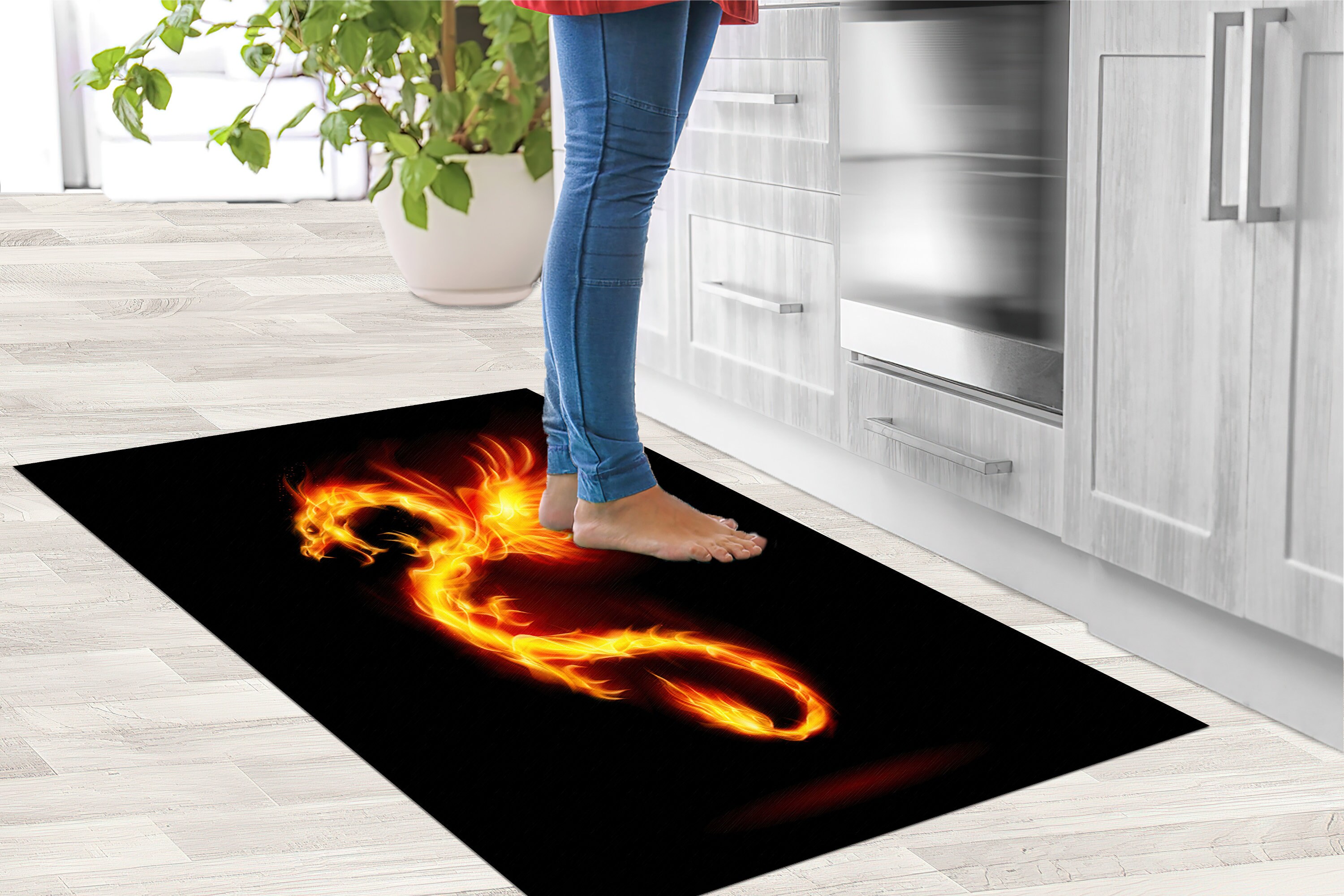 Fire Dragon Rugs, Dragon Silhouette Rugs, Abstract Fire Dragon Rug ...