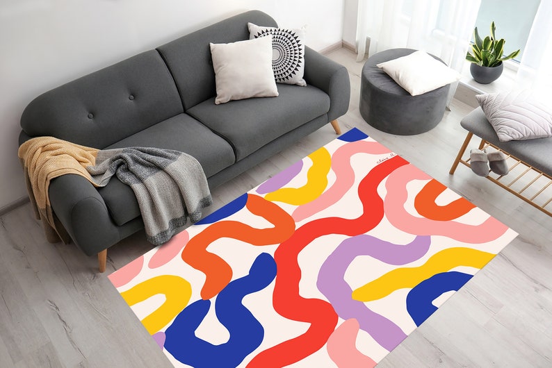 Keith Haring Rug, Colorful Rugs, Dancing Rugs, Graffiti Rug, Pattern ...