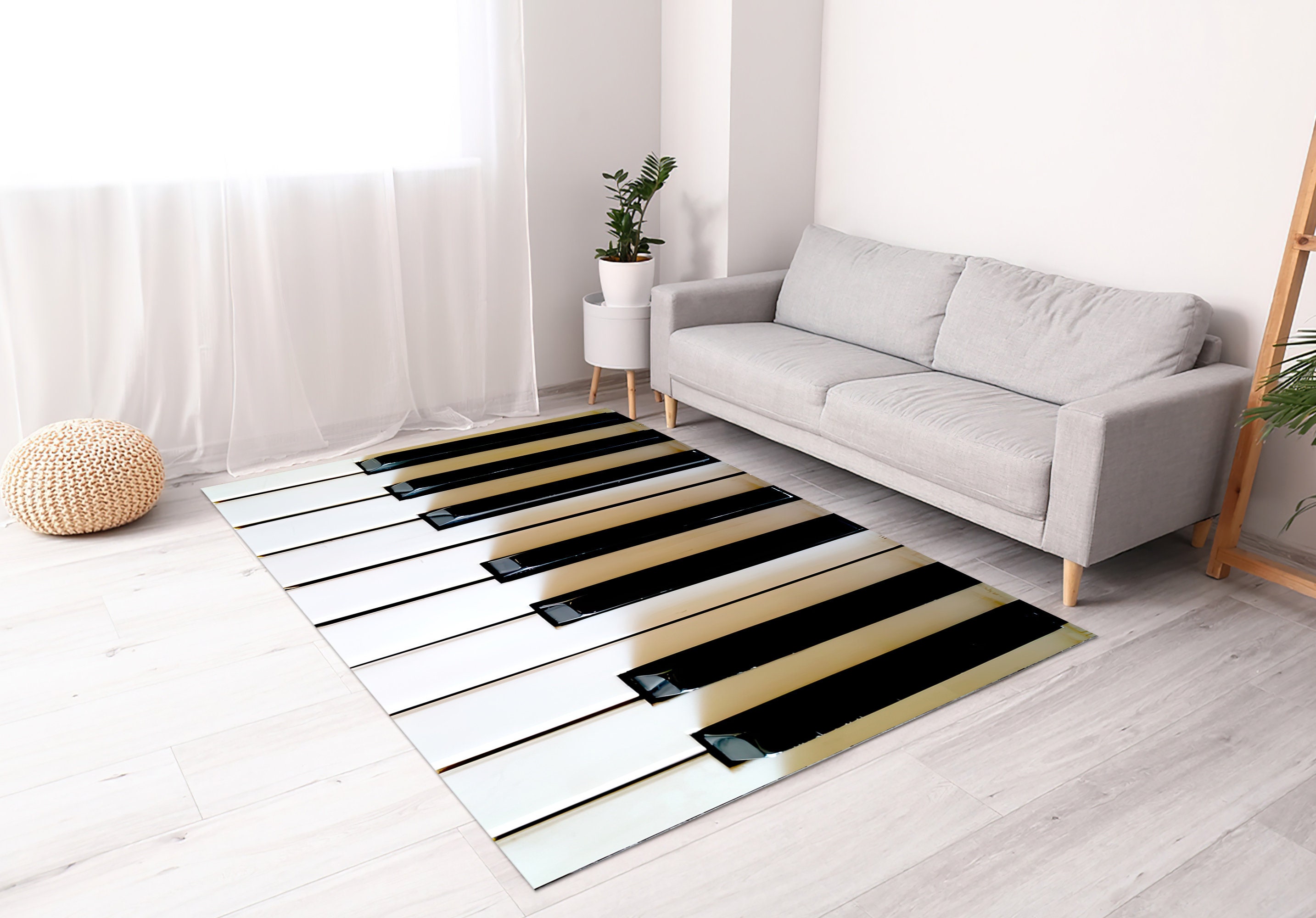 Piano Keys Rugs, Black Rug, Piano Rug, Music Room Rugs, Black and White ...