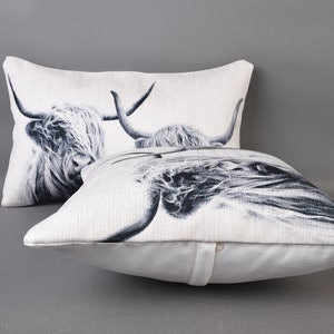 Highland Cow Pillow, Decorative Pillow Cover, Cow Pillow, Farmhouse ...