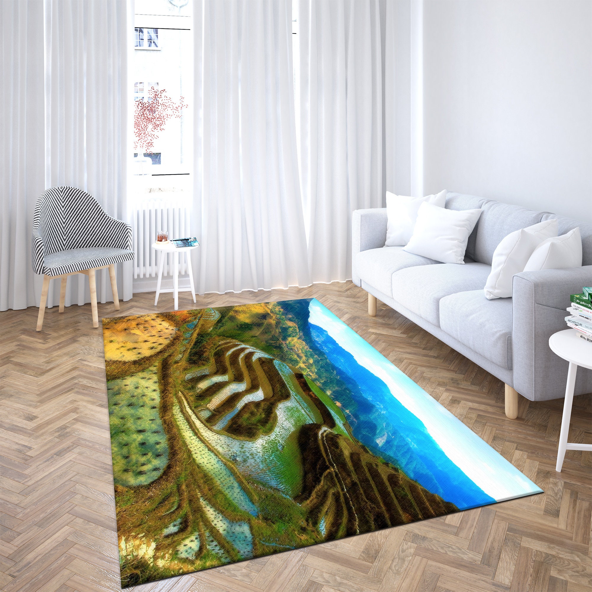 Banaue Rice Terraces Philippines Rug, Nature View Rugs, Famous Places ...