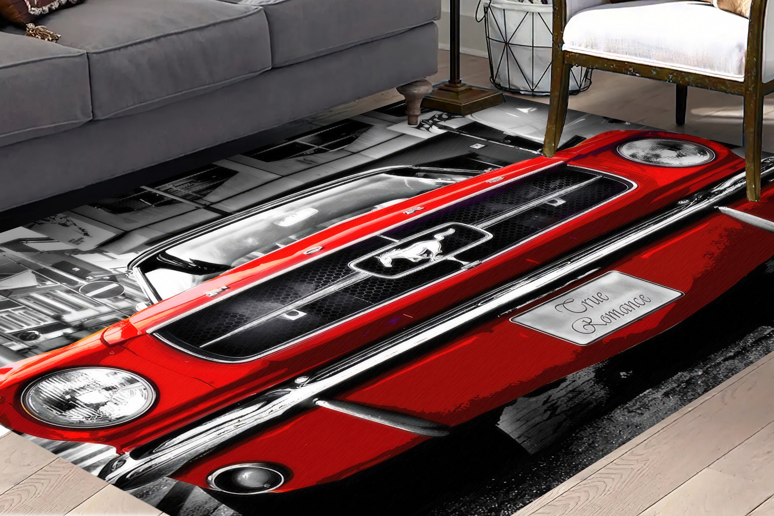 Ford Mustang Shelby Rug, Ford Mustang Rug, Man Cave Rugs, Car Rugs ...