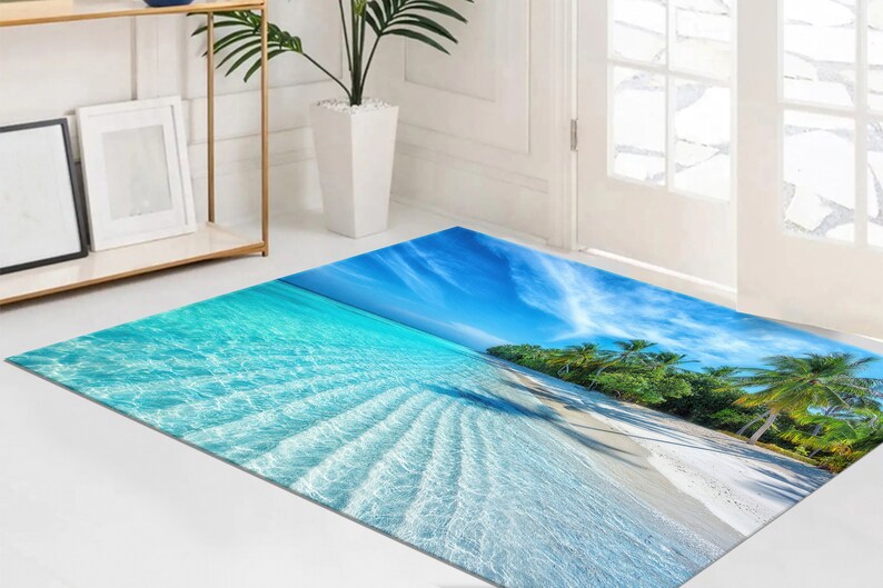 Tropical Ocean Rug Beach Landscape Rug Sea Rug Landscape - Etsy