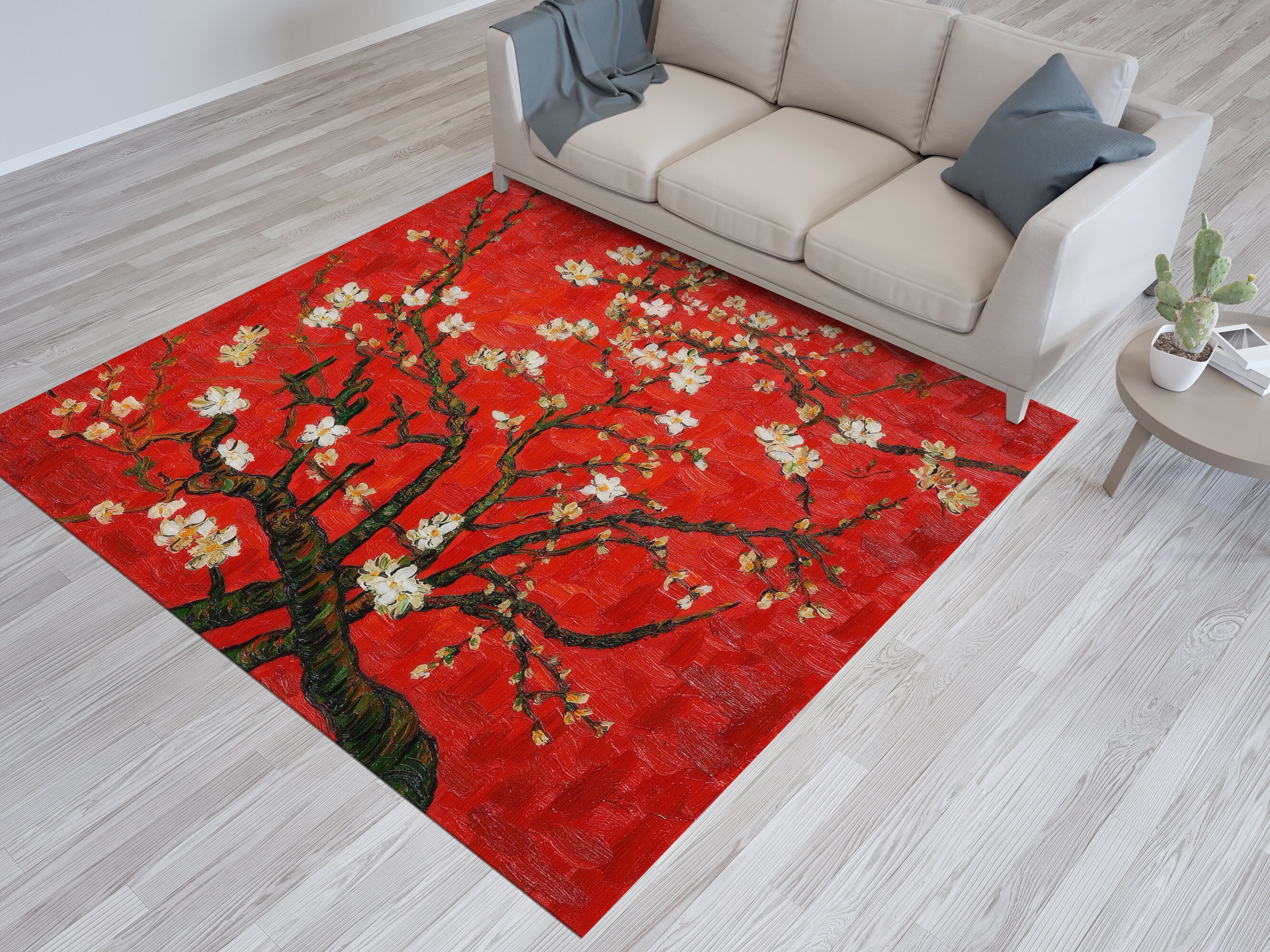 Van Gogh Tree Rug, Vincent Van Gogh Rug, Van Gogh Rugs, Red Rugs ...