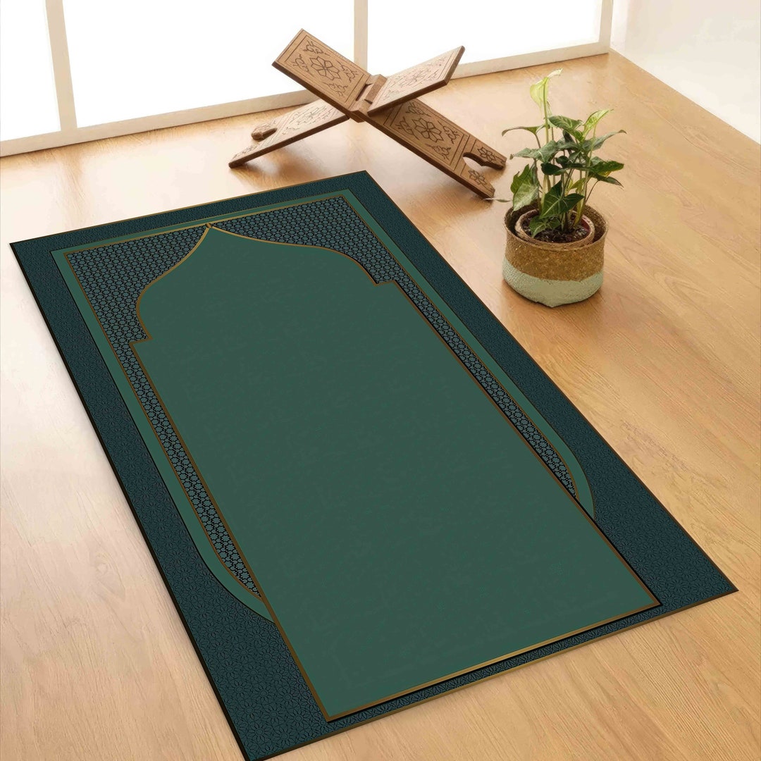 Green Prayer, Gold Prayer Rugs, Worship Rug, Prayer Rug, Islamic Rug ...