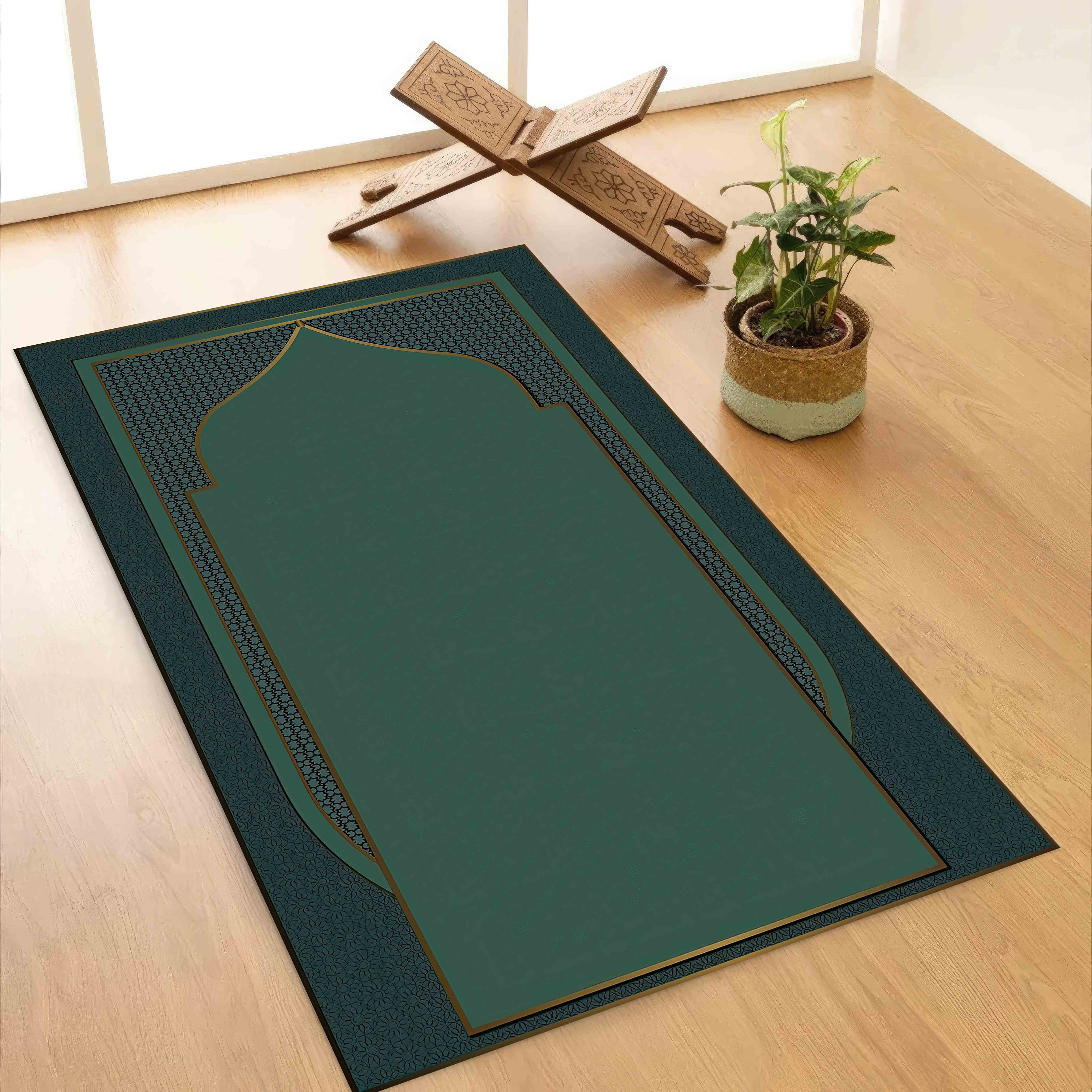Green Prayer, Gold Prayer Rugs, Worship Rug, Prayer Rug, Islamic Rug ...