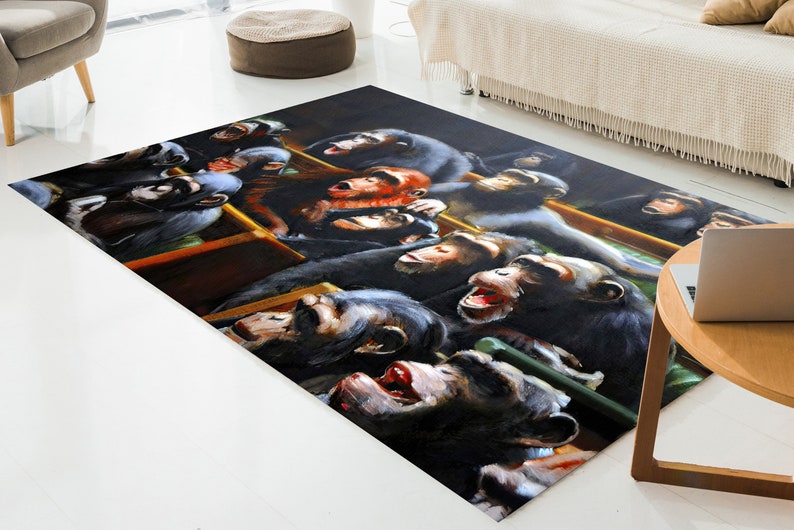 Monkeys Parliament Rug, Monkey Rug, Banksy Rug, Street Rug, Gift Rug ...
