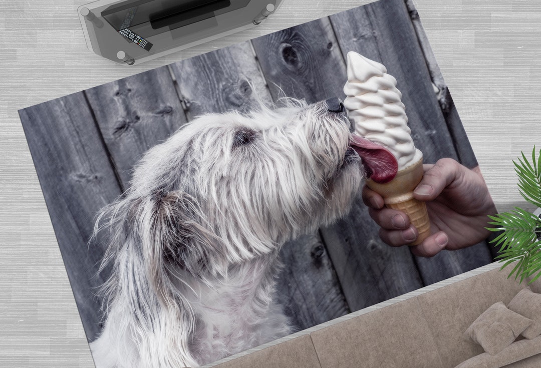 Dog Eating Ice Cream Rugs, Dog Ice Cream Rug, Cute Dog Rugs, Animal Rug ...