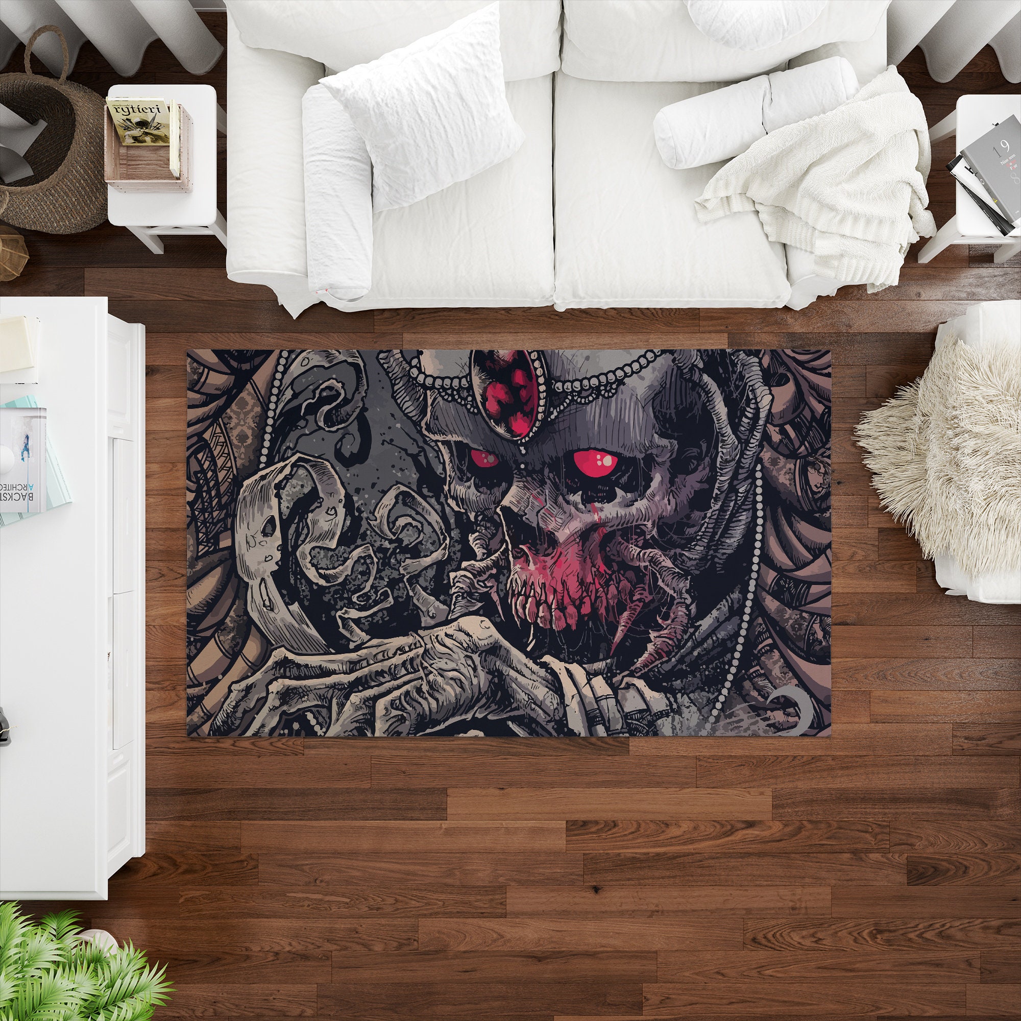 Satanic Rugs Skull Rug Horror Rug Modern Rugs Bedroom Rug - Etsy