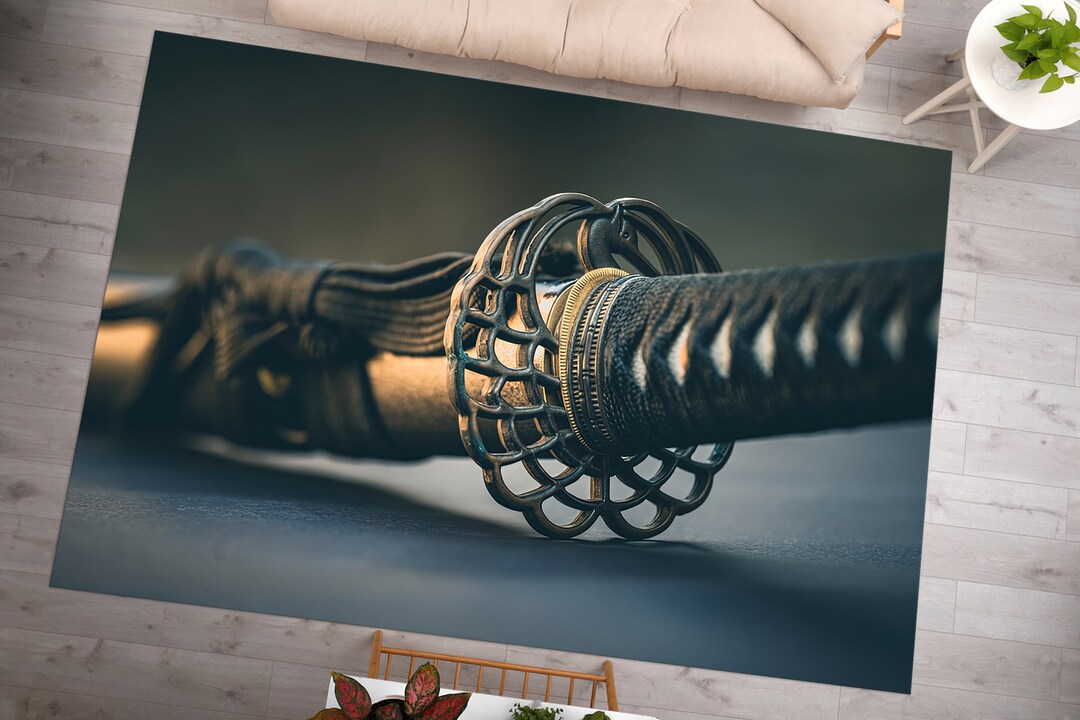 Katana Rug, Japan Sword Rug, Samurai Blade Rug, Modern Rugs, Salon Rug ...