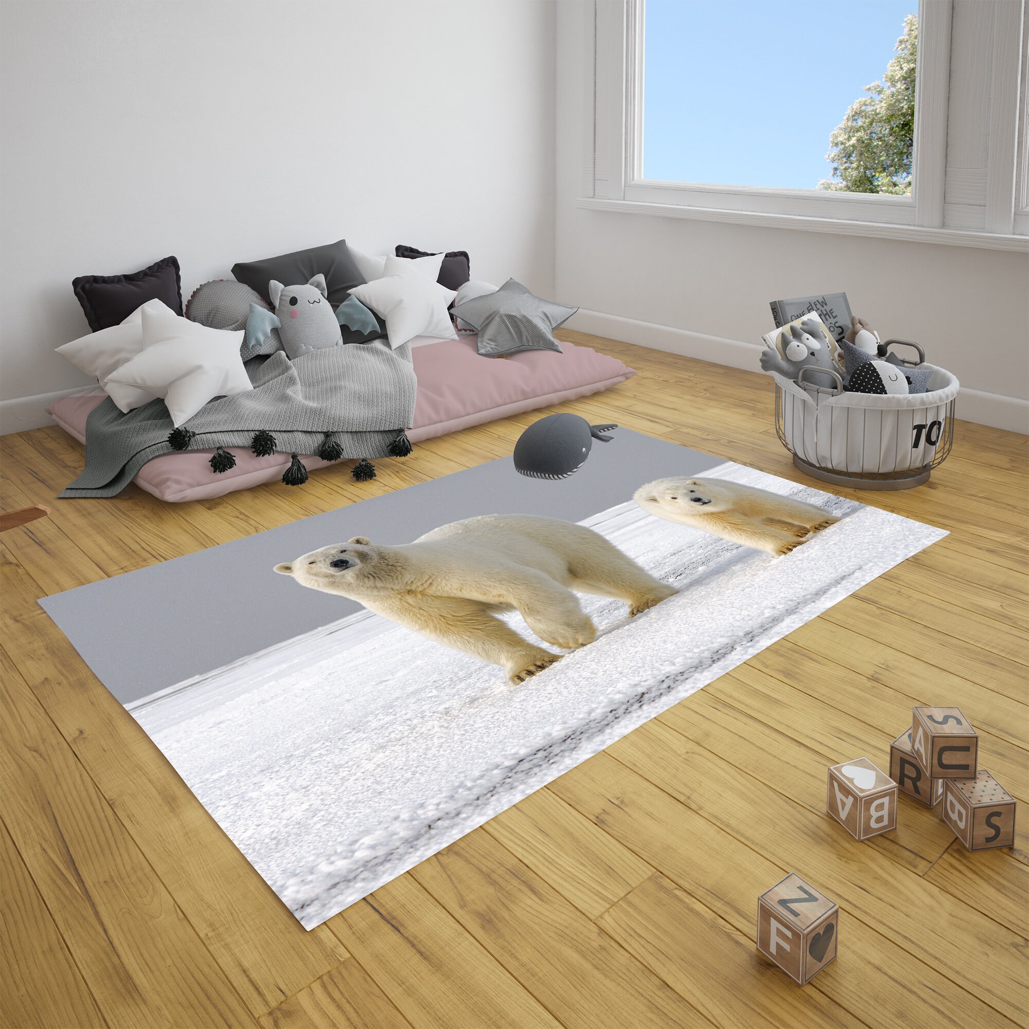 Bear Rugs, Two Bears Rug, Polar Bear Rug, Animal Rug, Wall Hanging Rug ...