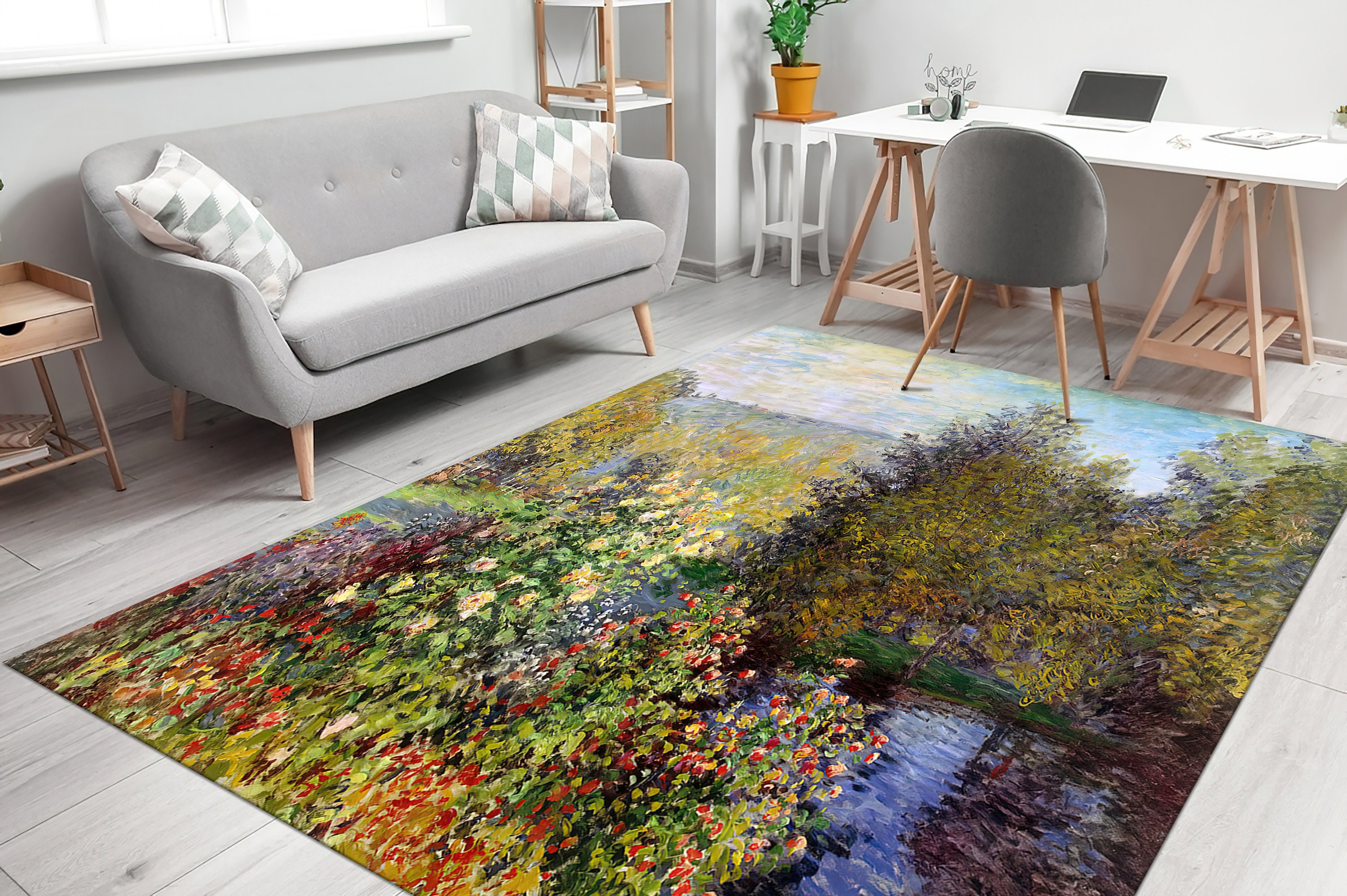 Claude Monet Rug, Corner of the Garden Rug, Montgeron Rug, Abstract ...