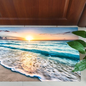 Sunset at the Ocean Rug, Sea View Rug, Beach View Rugs, Landscape Rugs ...